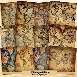Old World Map - Etsy