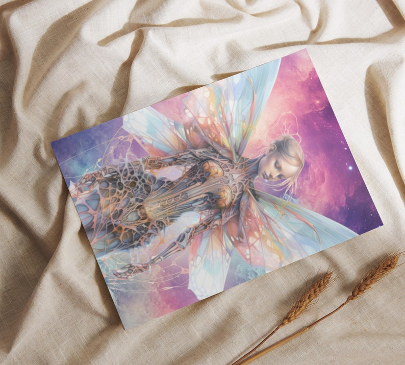Printable Fantasy Galaxy Fairy Digital Paper, Fairies Ephemera ...