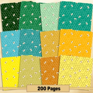 Printable 200 Seamless Honeycomb Pattern Digital Papers, Honeycomb ...