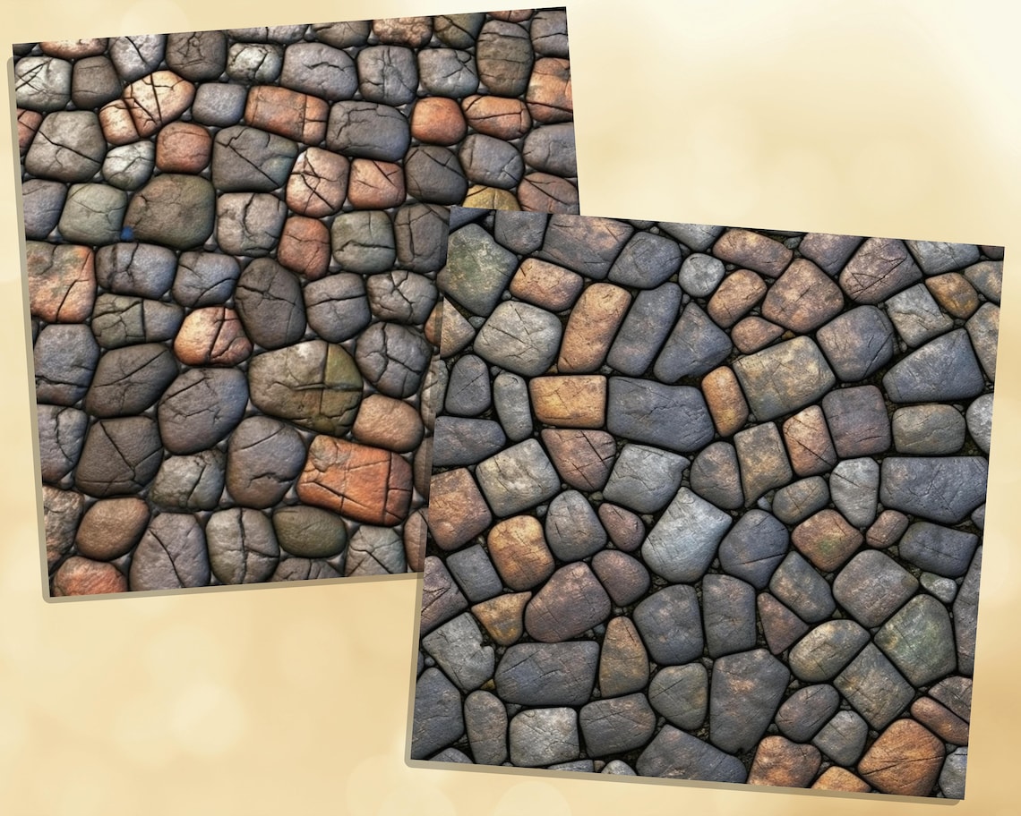 Printable Cobblestone Textures Digital Papers, Rustic Stone Pages ...