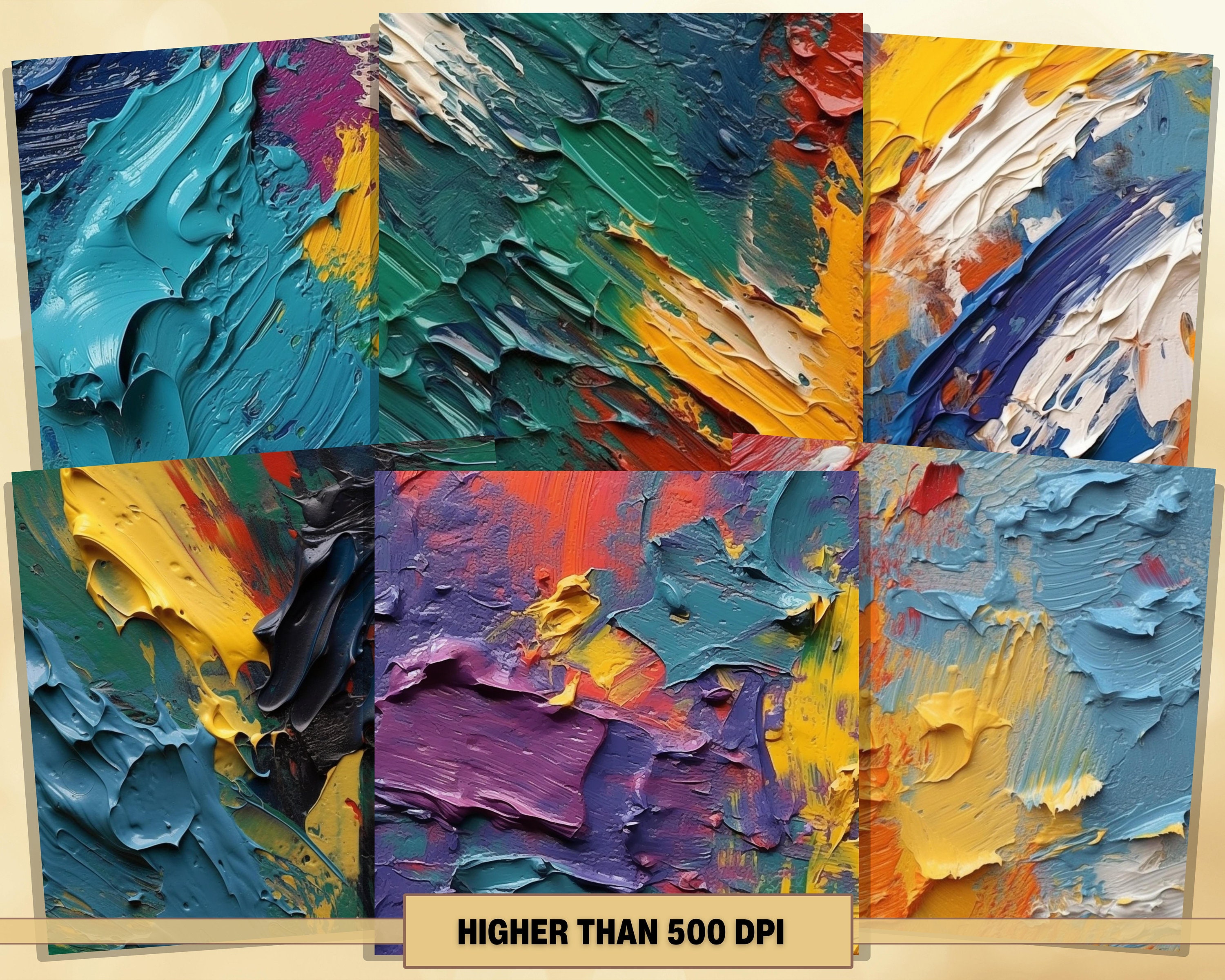 Printable Thick Oil Paint Texture Digital Papers Brush - Etsy