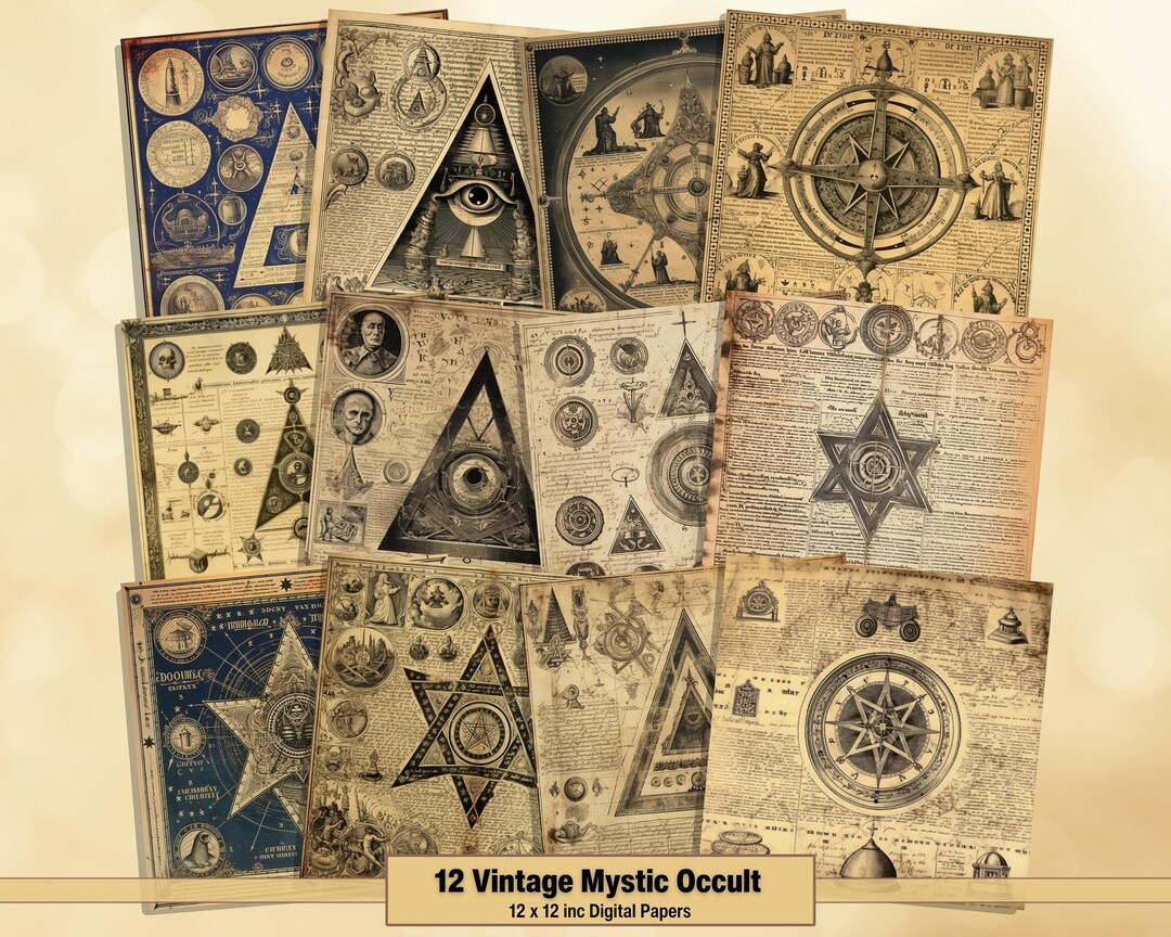 Printable Mystic Occult Digital Papers, Gothic Pages, Witchy Background ...