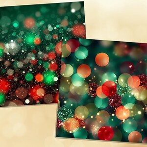 Printable Christmas Bokeh Digital Papers, Glitter Pages, Sparkle ...