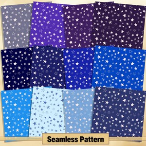 Printable 200 Seamless Star Pattern Digital Papers, Stars Colour Pages ...