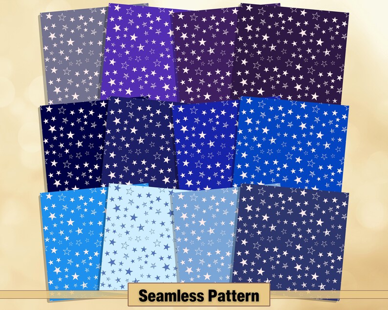 Printable 200 Seamless Star Pattern Digital Papers, Stars Colour Pages ...