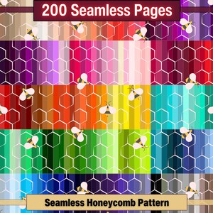 Printable 200 Seamless Honeycomb Pattern Digital Papers, Honeycomb ...