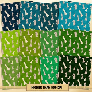 Printable 200 Seamless Chess Pieces Pattern Digital Papers, Chess ...