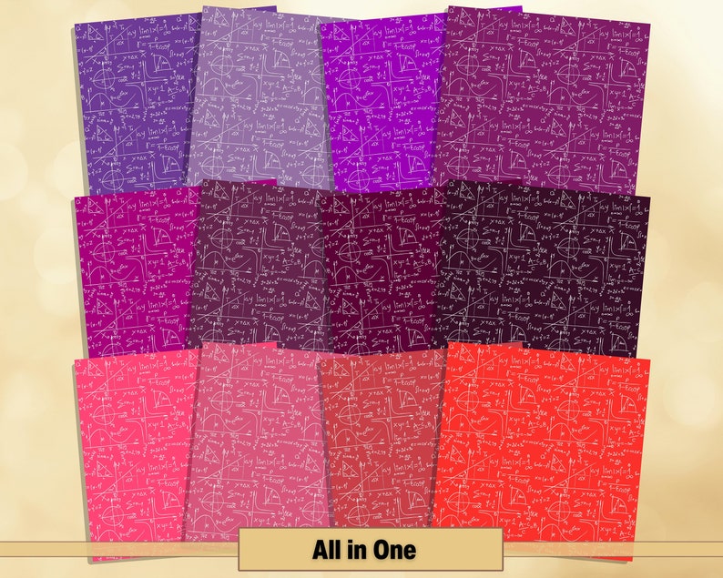 Printable 200 Seamless Math Formulas Pattern Digital Papers ...
