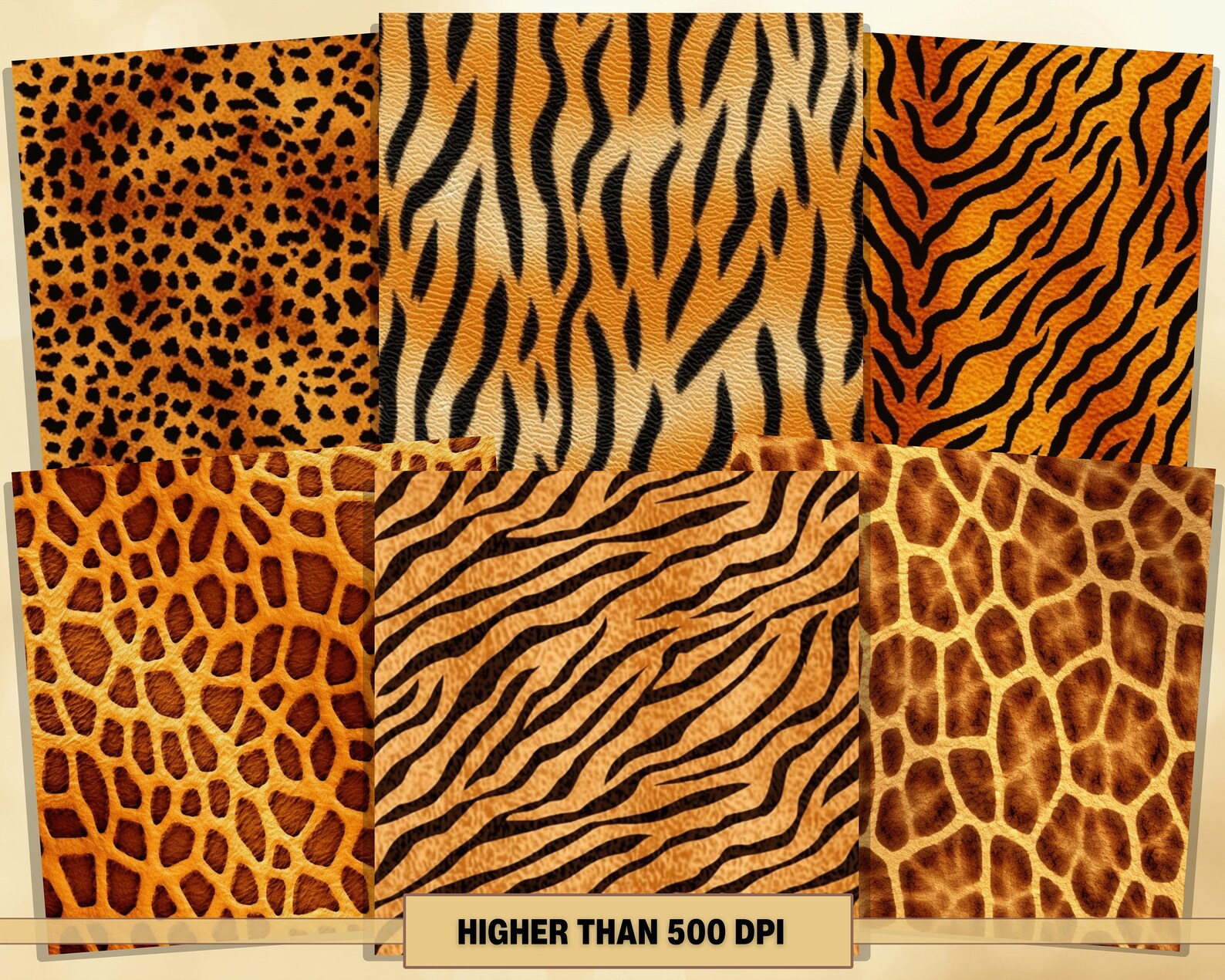Printable Animal Skin Patterns Digital Papers, Tiger Pages, Cheetah ...