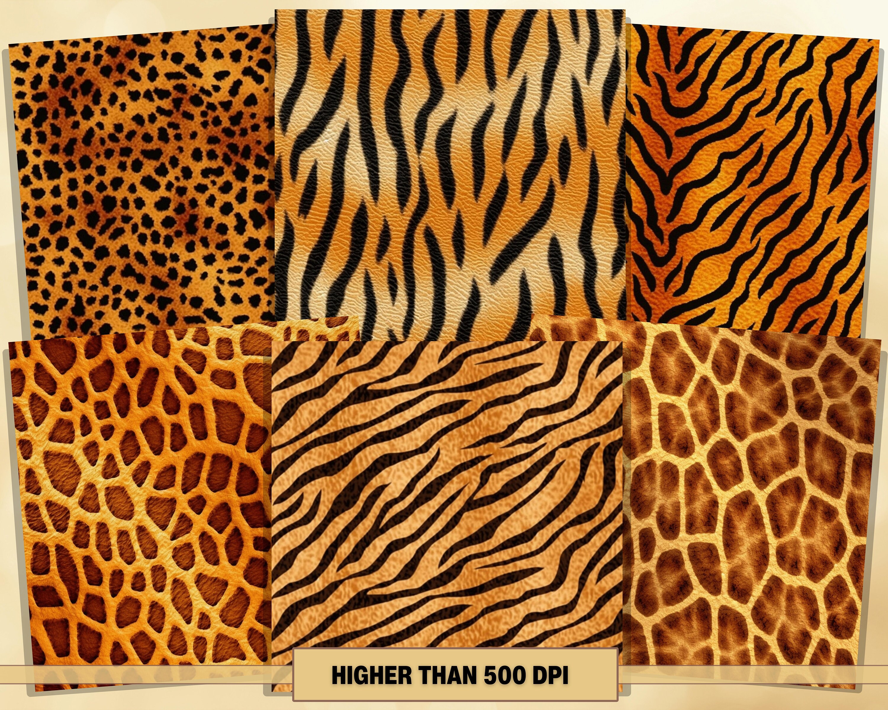 Printable Animal Skin Patterns Digital Papers Tiger Pages - Etsy