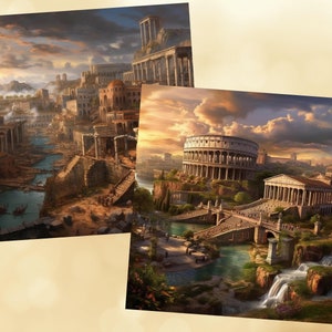 Printable Ancient Rome Digital Paper, Rome Ruins Pages, Ancient Italy ...