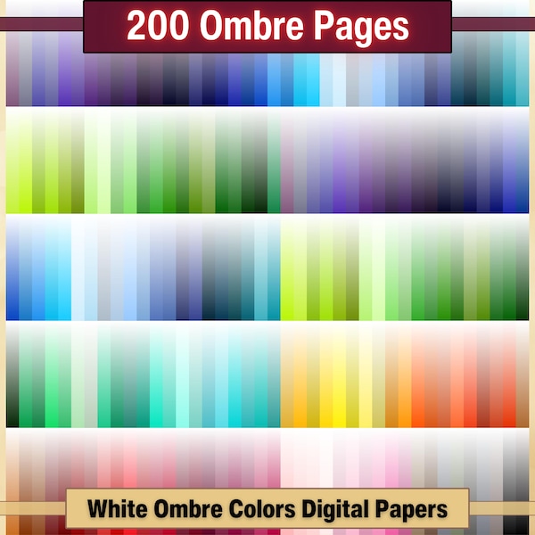 Ombre Digital Papers - Etsy