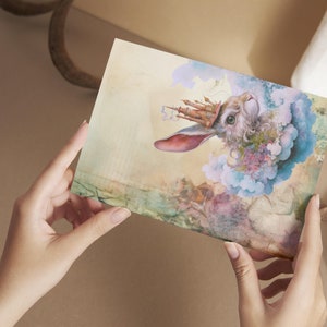 Printable Rabbit Watercolour Digital Paper, Dressed Animals Ephemera ...