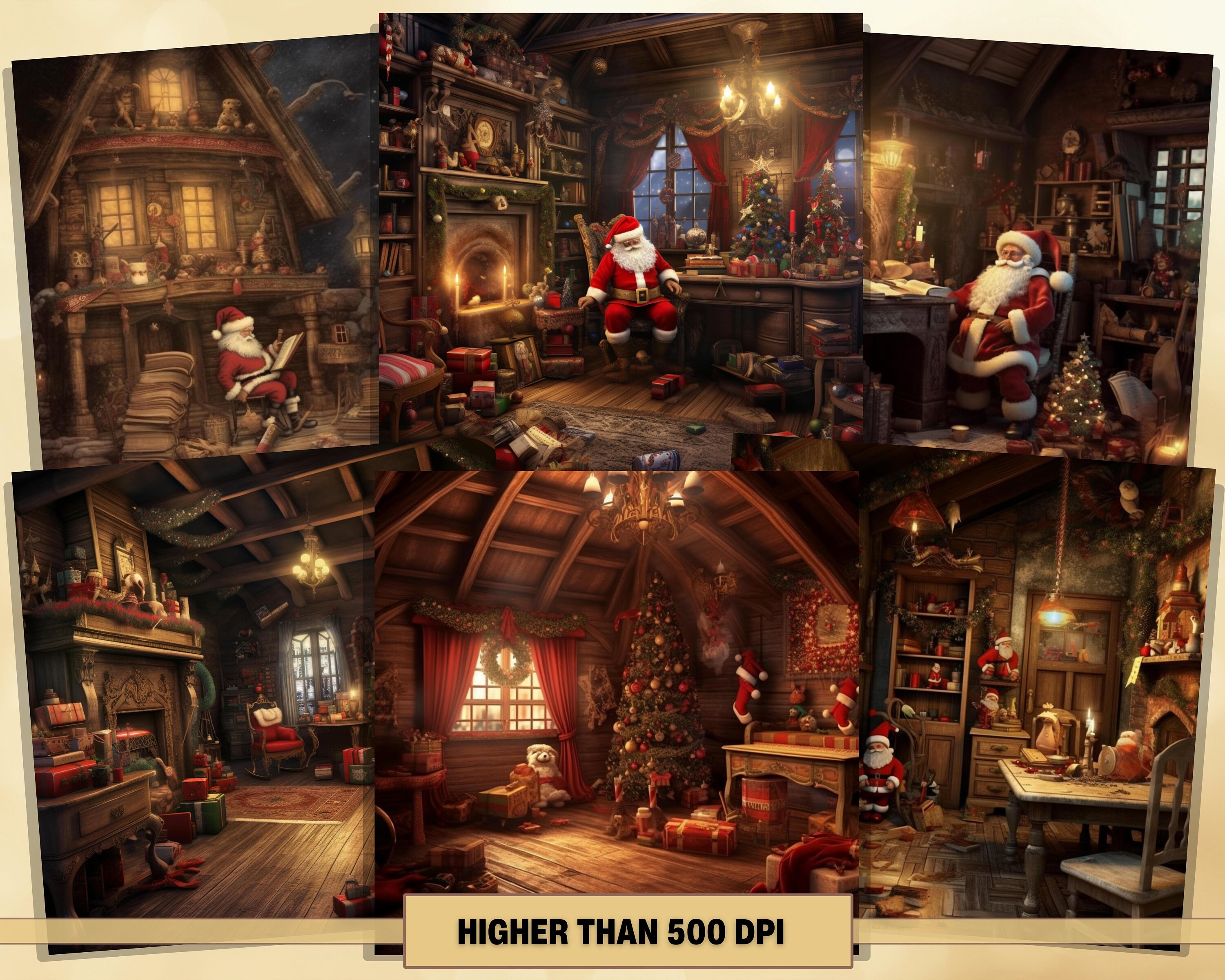 Printable the Night Before Christmas Digital Papers, Santa Page, Noel ...