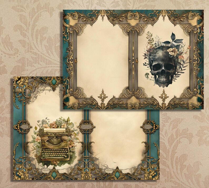 Printable Dark Academia Digital Paper Wizard Ephemera Gothic - Etsy