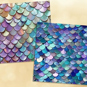 Printable Mermaid Sparkle Digital Papers, Mermaid Scale Page, Glitter ...