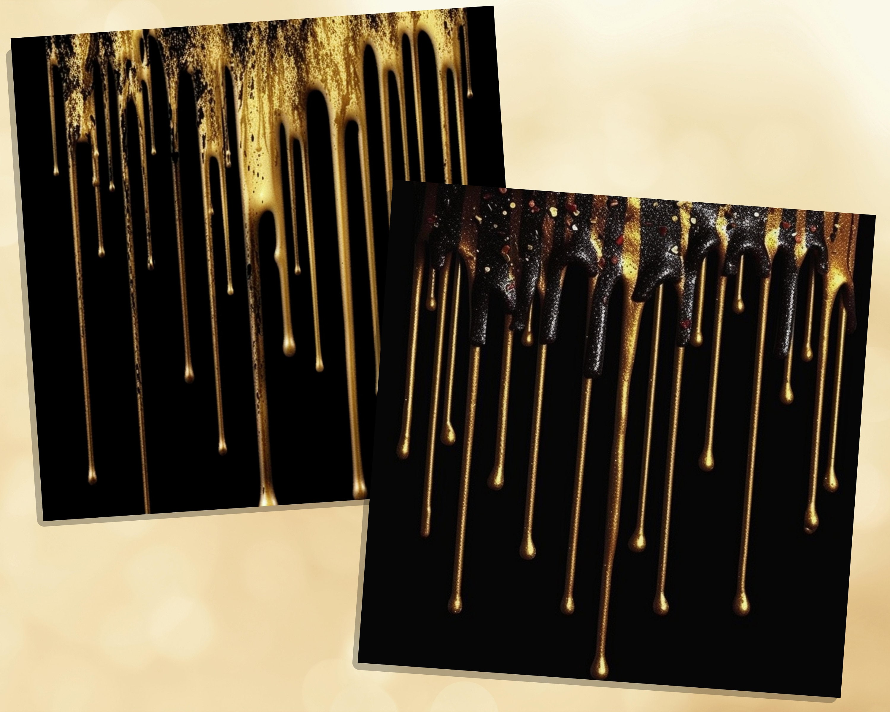 Printable Dark Dripping Glitter Digital Papers Drips Page - Etsy