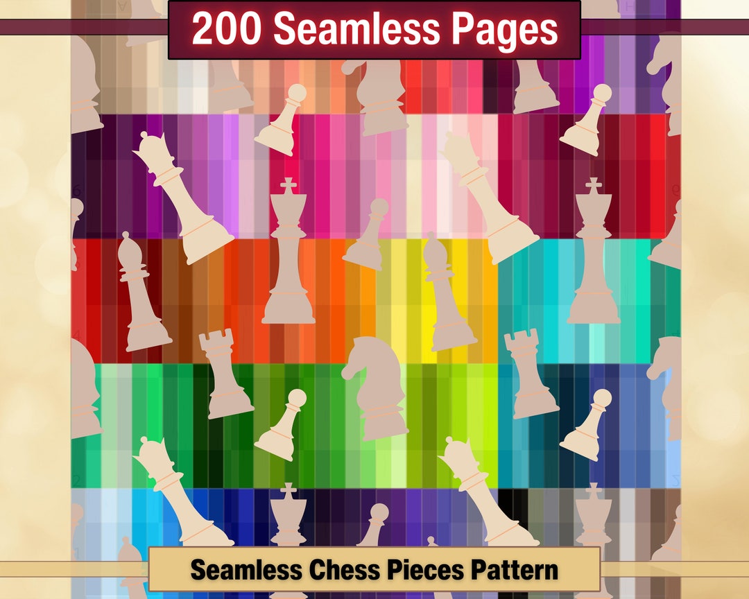 Printable 200 Seamless Chess Pieces Pattern Digital Papers, Chess ...