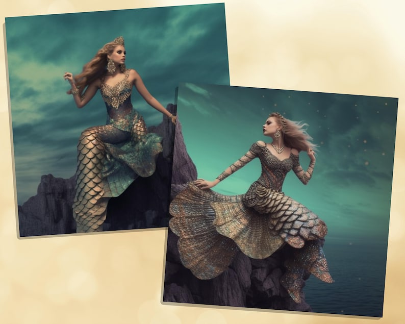 Printable Mermaid Digital Papers Mermaid Scale Pages Ocean - Etsy