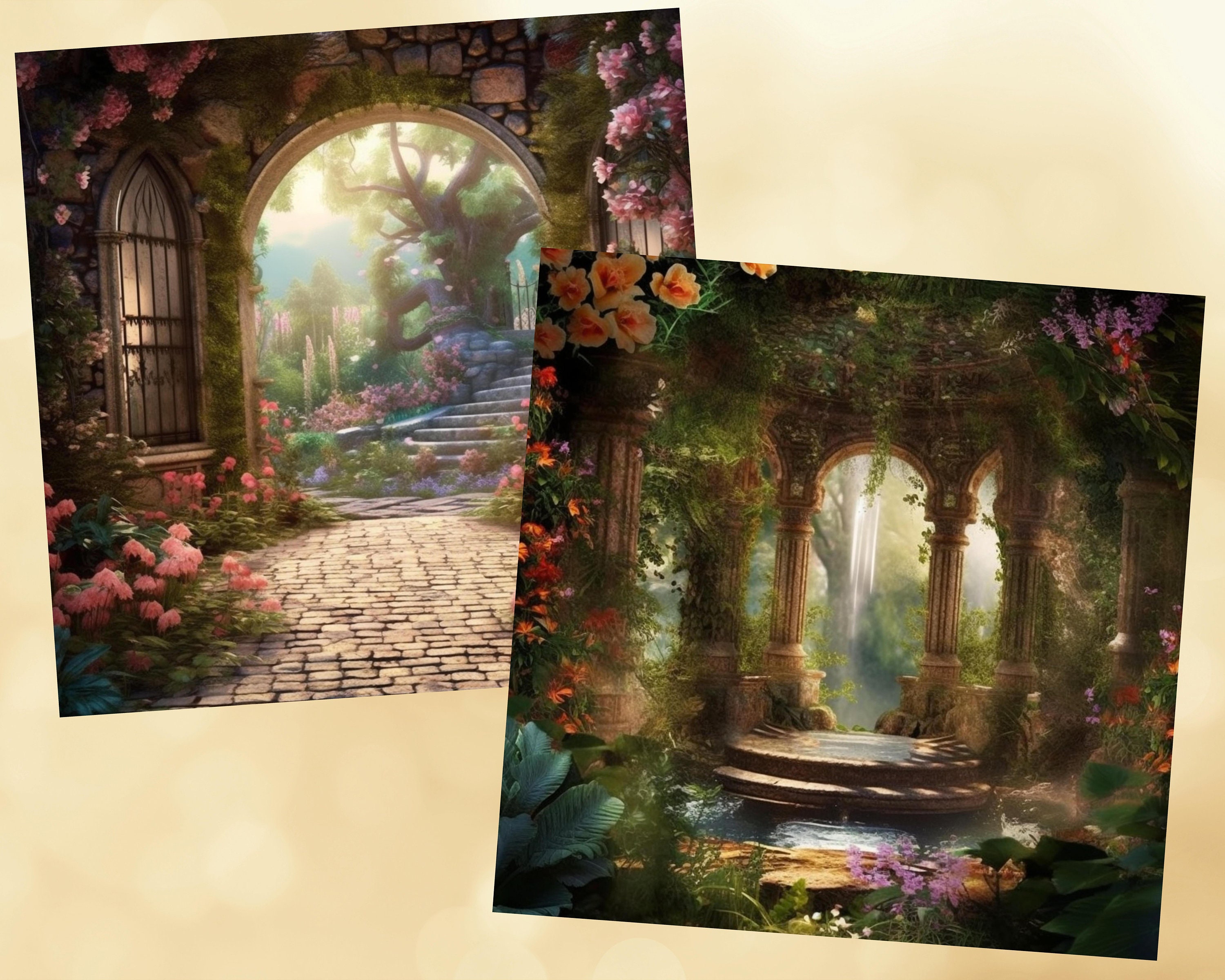 Printable Enchanted Garden Digital Paper Magical Garden - Etsy