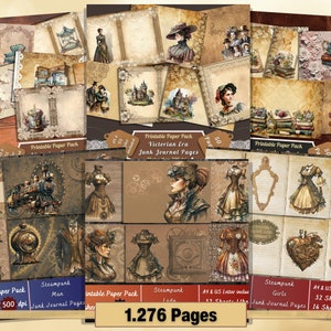 Printable Victorian Digital Papers Mega Bundle, Jane Austen Pages ...