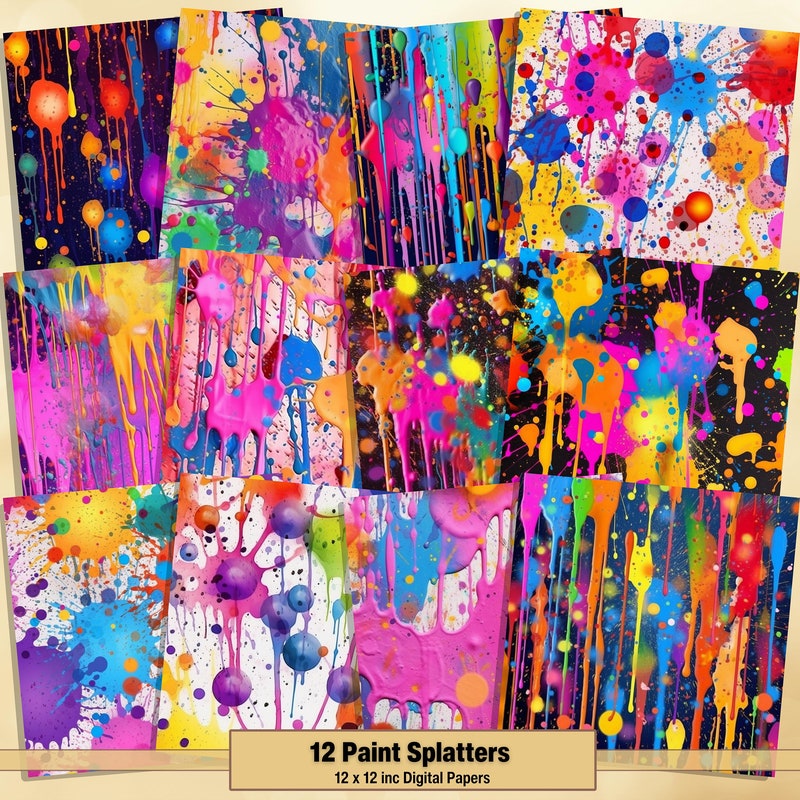 Neon Paint Splatter - Etsy