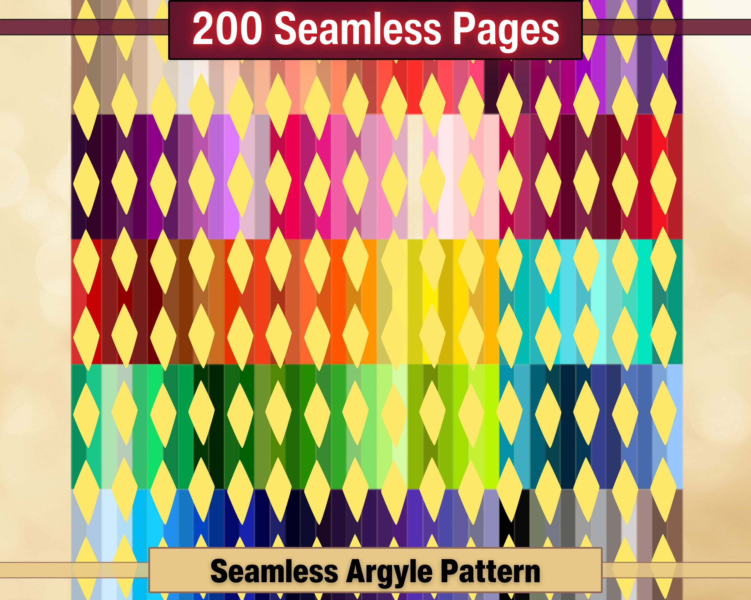 Printable 200 Seamless Argyle Pattern Digital Papers Argyle - Etsy