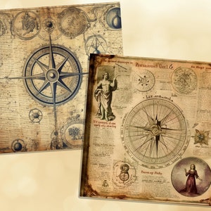 Printable Mystic Occult Digital Papers, Vintage Pages, Background ...