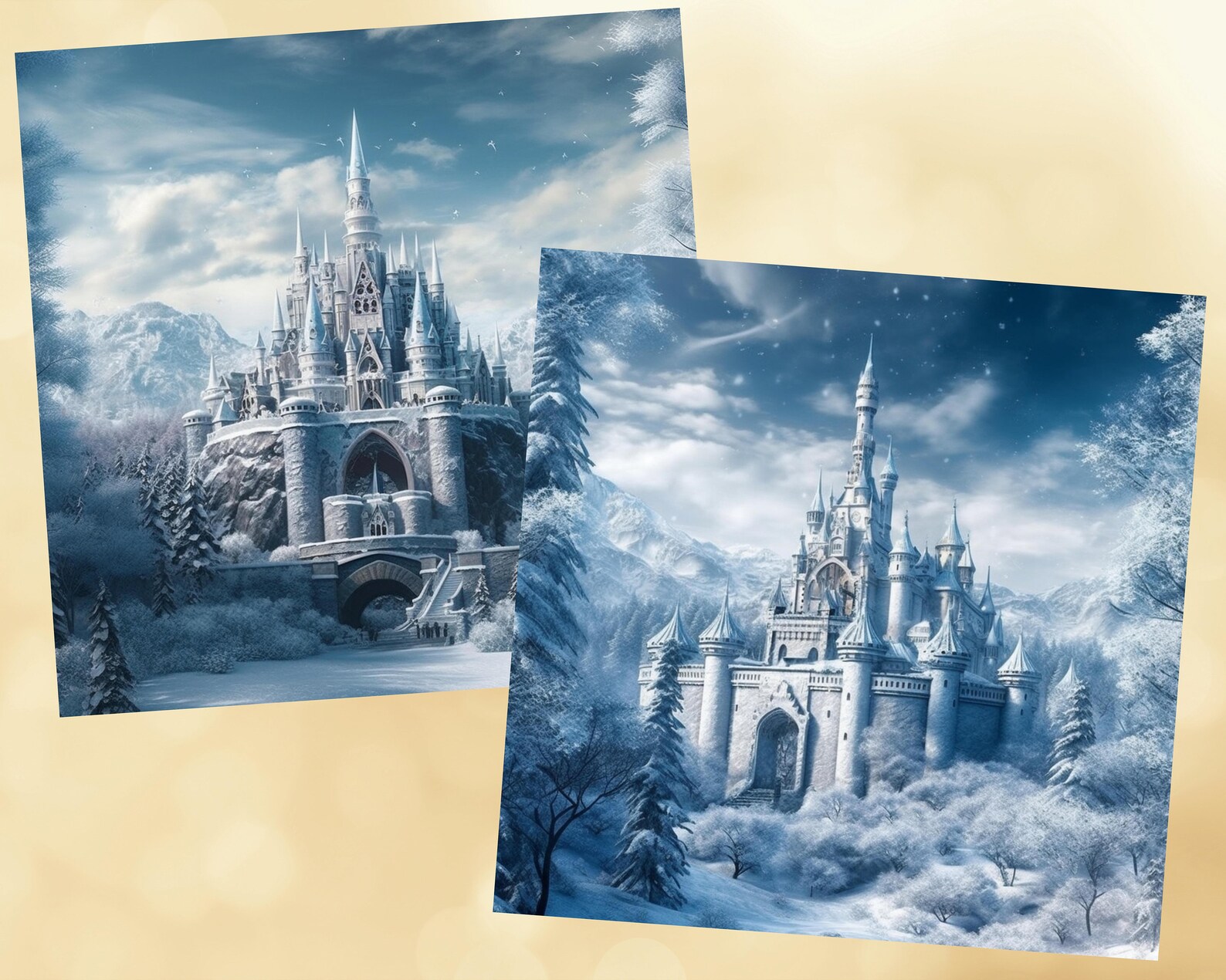 Printable Winter Wonderland Digital Papers, Snow Forest Pages, Winter ...