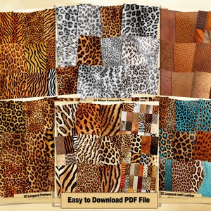 Printable Animals Digital Paper Mega Bundle, Animal Textures Bundles ...