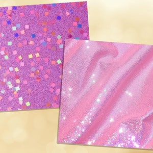 Printable Pink Glitter Digital Papers, Iridescent Texture Pages, Pink ...