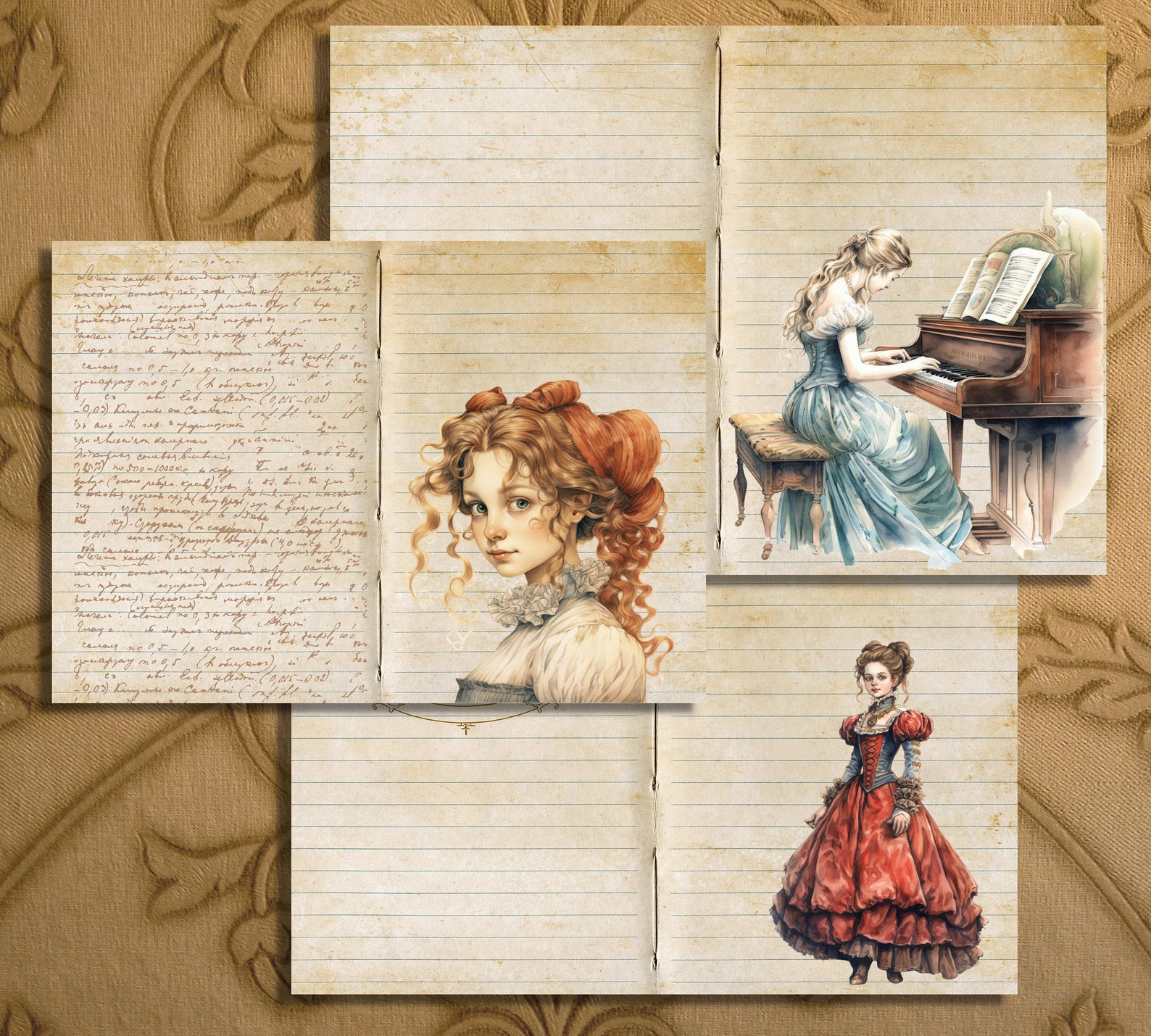 Printable Emma by Jane Austen Digital Paper, Regency Era Ephemera, Emma ...