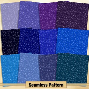 Raining Pattern Digital Paper: 200 Seamless Raindrop Pages (digital ...