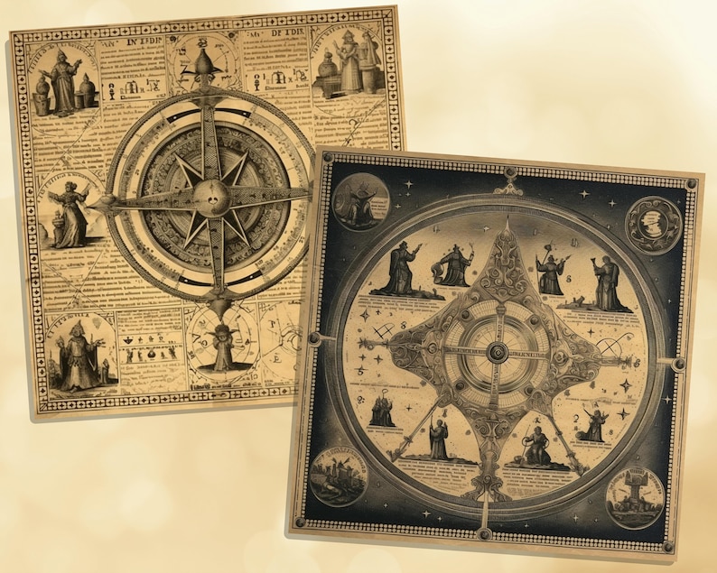 Printable Mystic Occult Digital Papers Gothic Pages Witchy - Etsy