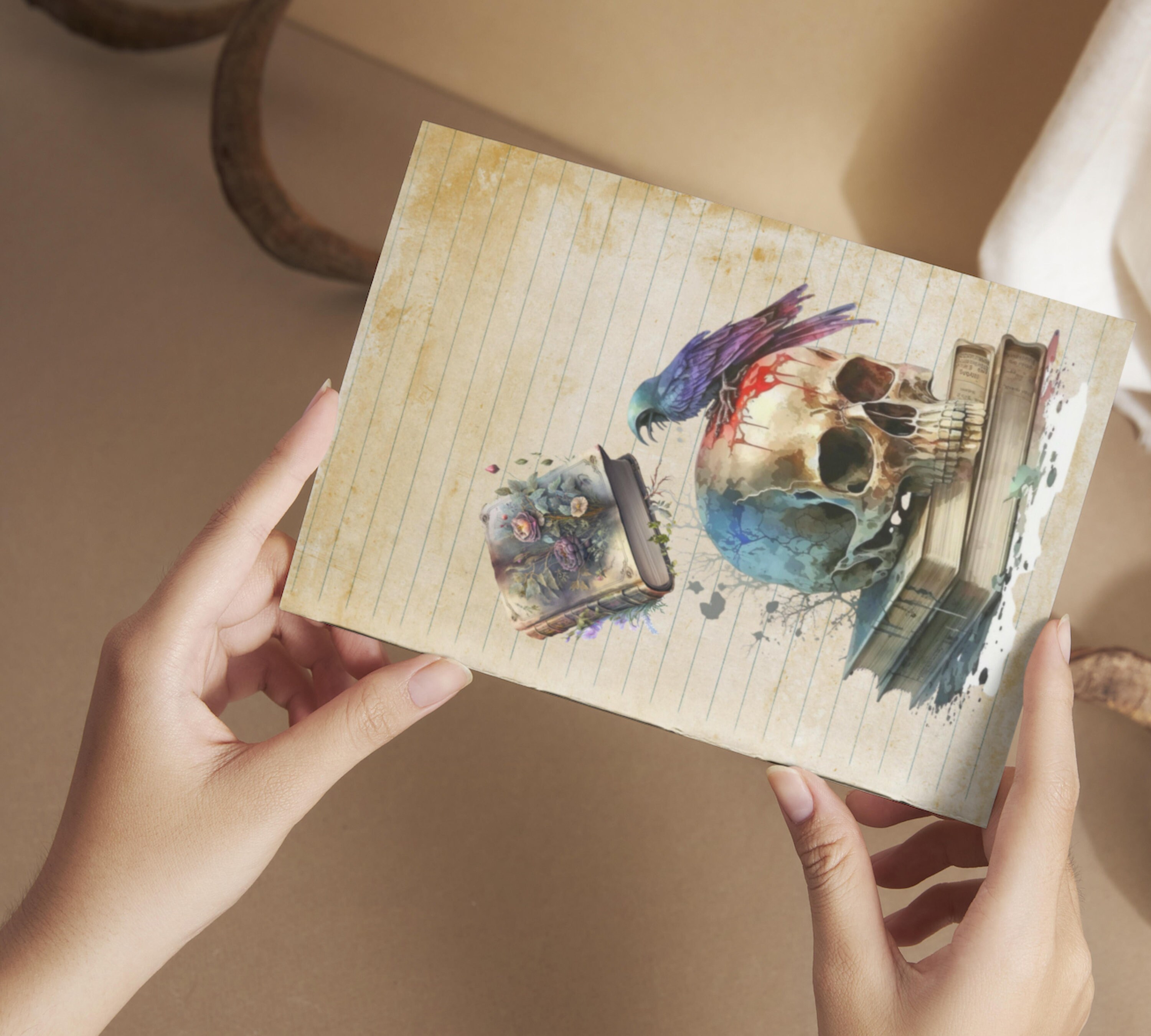 Printable Gothic Books Digital Paper Skulls Ephemera Dark - Etsy