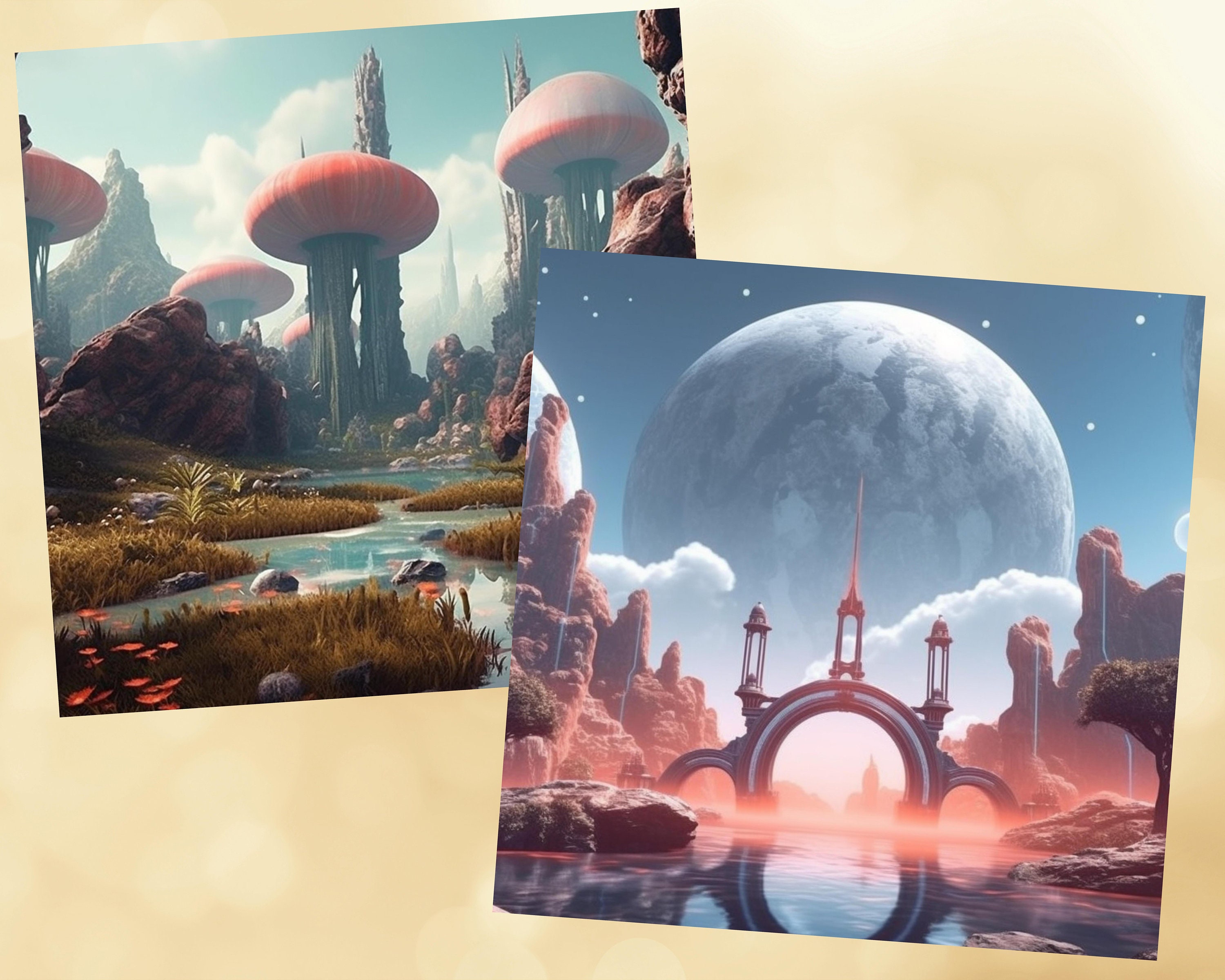 Printable Futurism Digital Papers Futuristic Pages Fantasy - Etsy