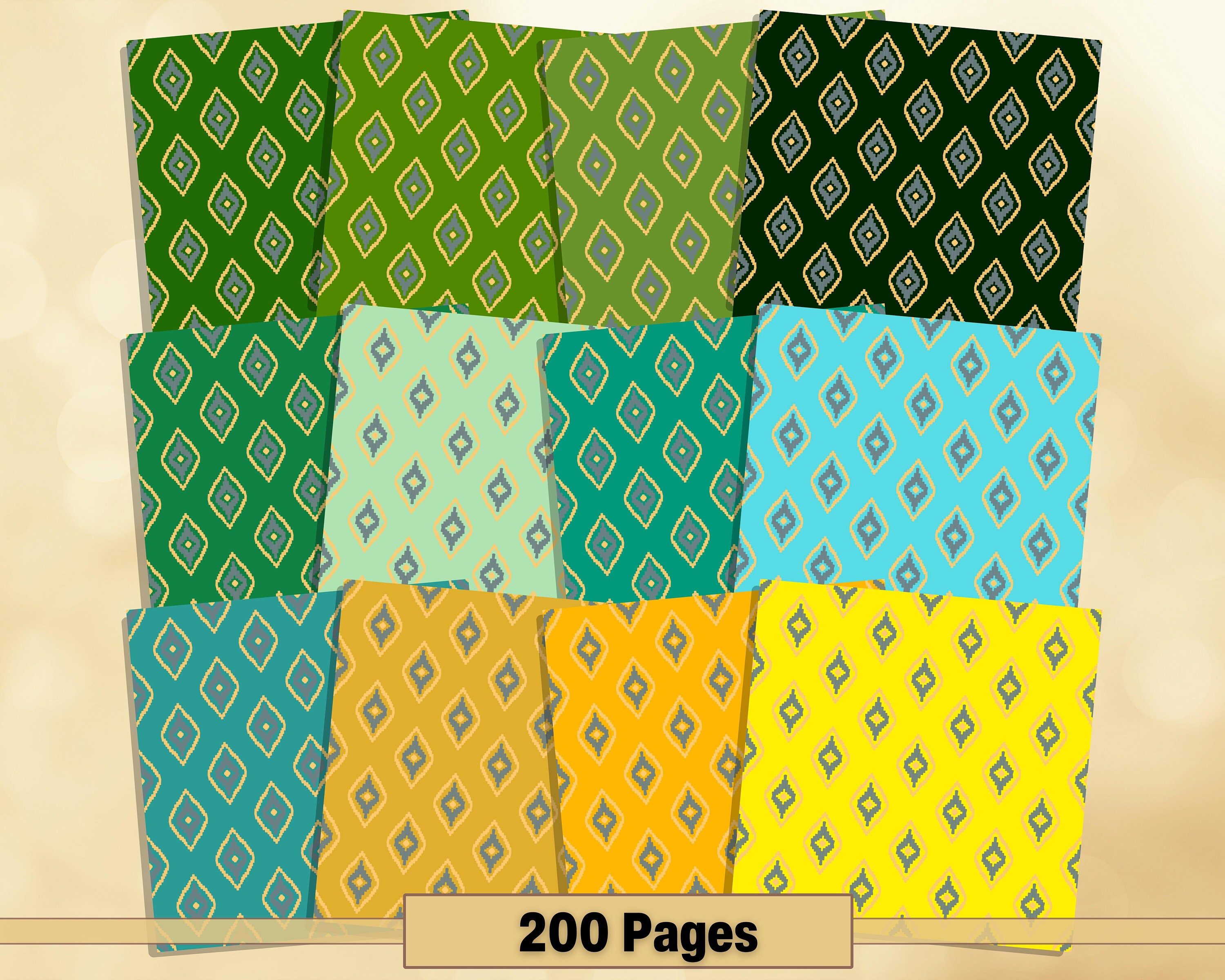 Printable 200 Seamless Ikat Pattern Digital Papers Ikat - Etsy