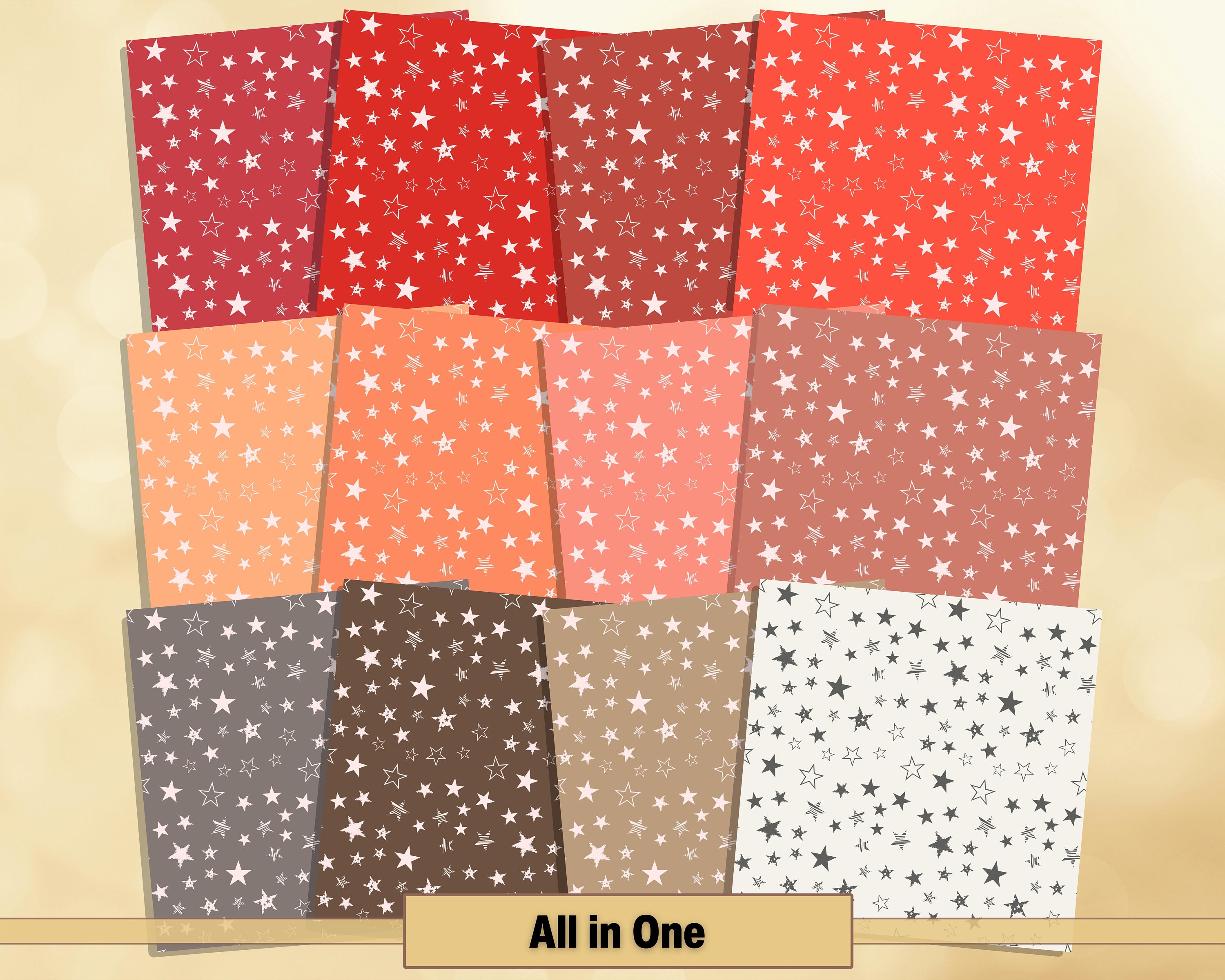 Printable 200 Seamless Star Pattern Digital Papers Stars - Etsy