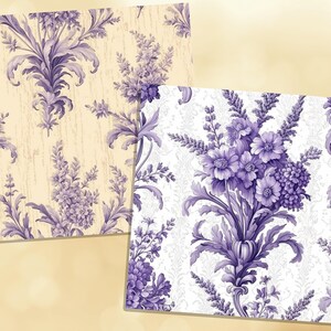 Printable Victorian Lavender Digital Papers, Floral Pages, Background ...
