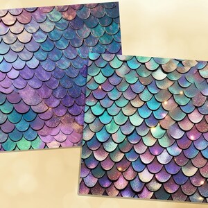 Printable Mermaid Sparkle Digital Papers, Mermaid Scale Page, Glitter ...