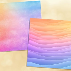Printable Rainbow Clouds Digital Papers, Pastel Ombre Pages, Gradient ...