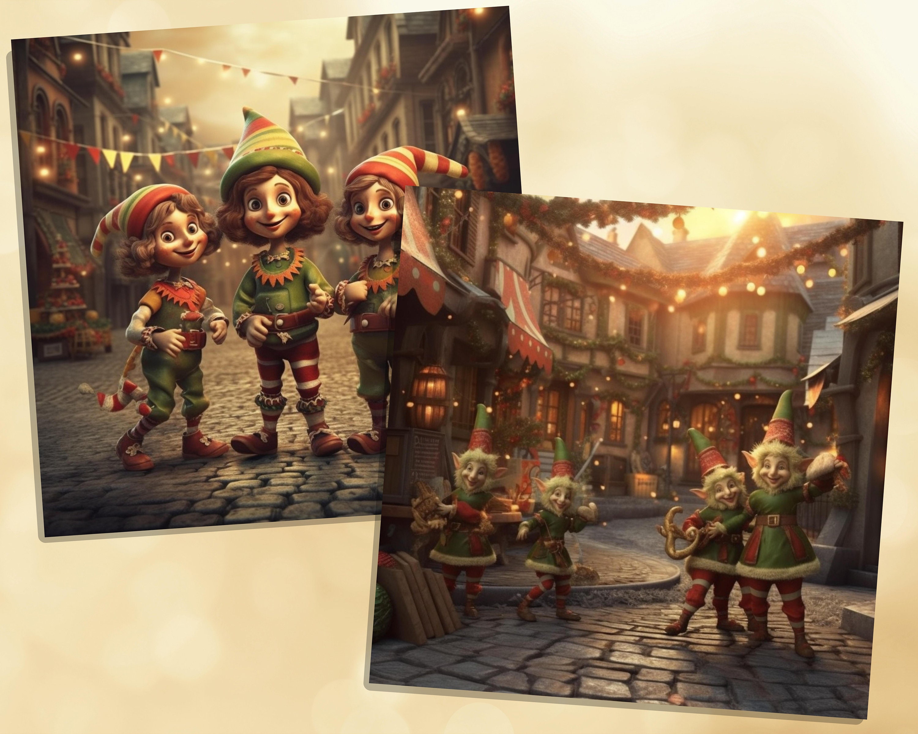 Printable Christmas Elves Digital Papers Xmas Elf Pages - Etsy