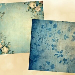 Printable Vintage Blue Digital Paper, Pretty Pages, Shabby Chic ...