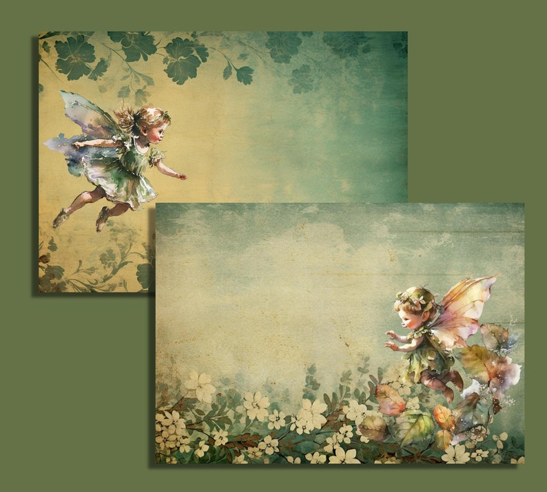 Printable Secret Garden Fairy Digital Paper Enchanted Fairy - Etsy