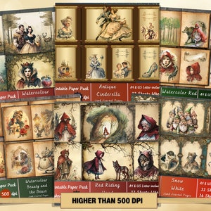 Printable Fairytale Digital Papers Mega Bundle, Fairy Tale Page Bundles ...