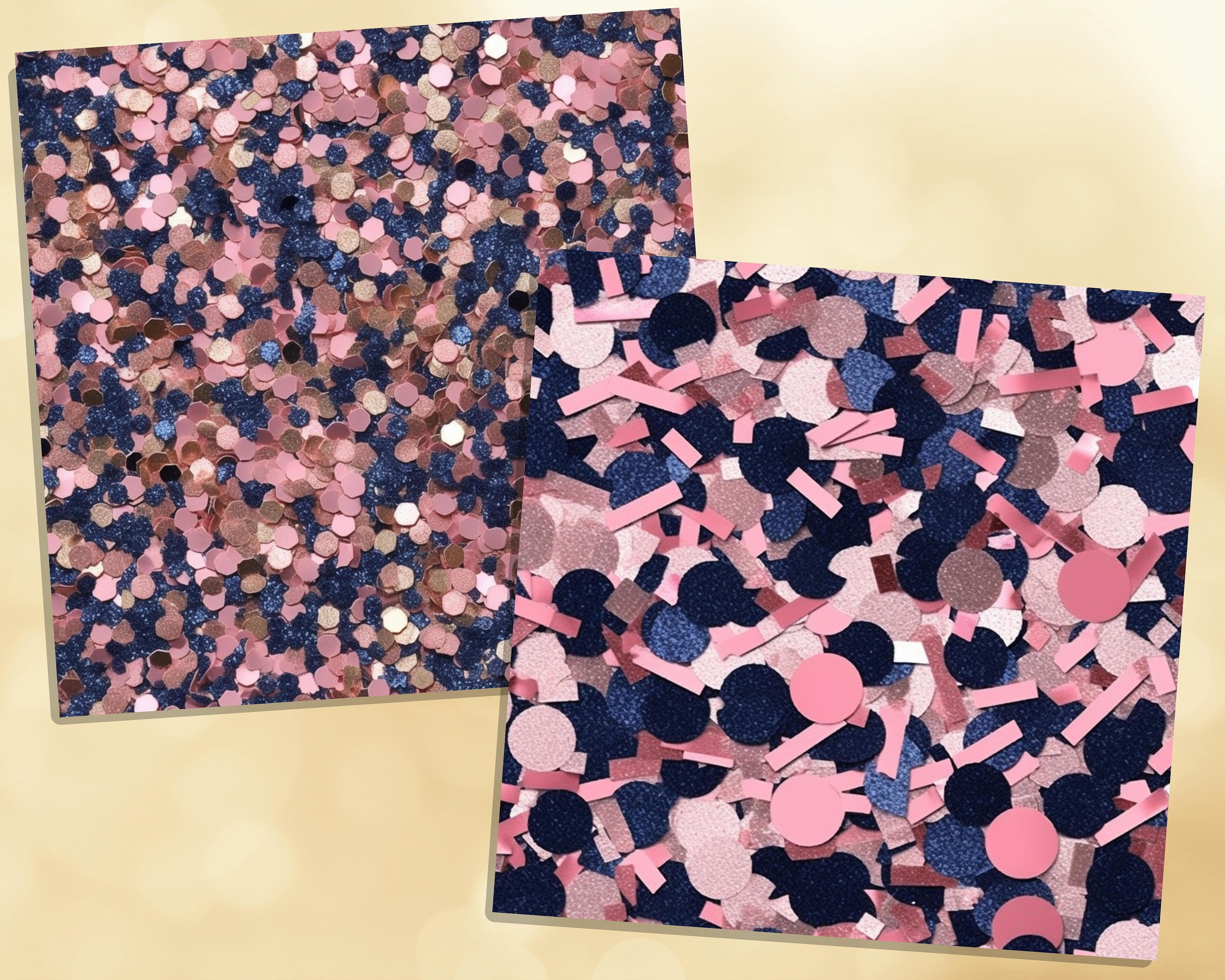 Printable Navy Blue & Pink Glitter Digital Papers Blush Navy - Etsy