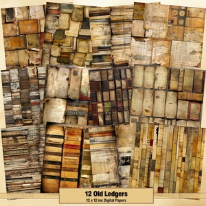 Printable Old Ledgers Digital Papers, Neutral Pages, Ledger Background ...