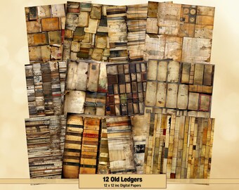 51 Printable Old Ledgers Digital Papers,neutral Pages, Ledger ...