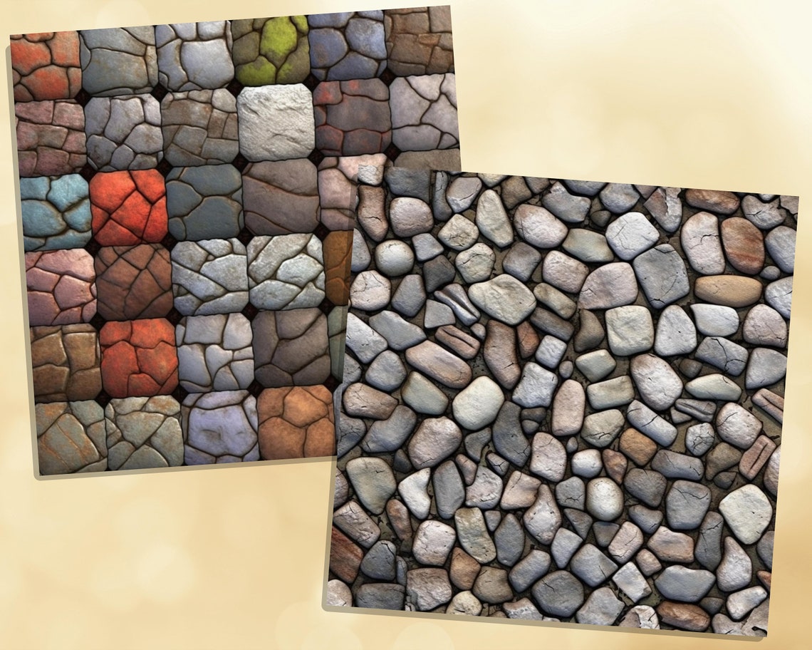 Printable Cobblestone Textures Digital Papers, Rustic Stone Pages ...