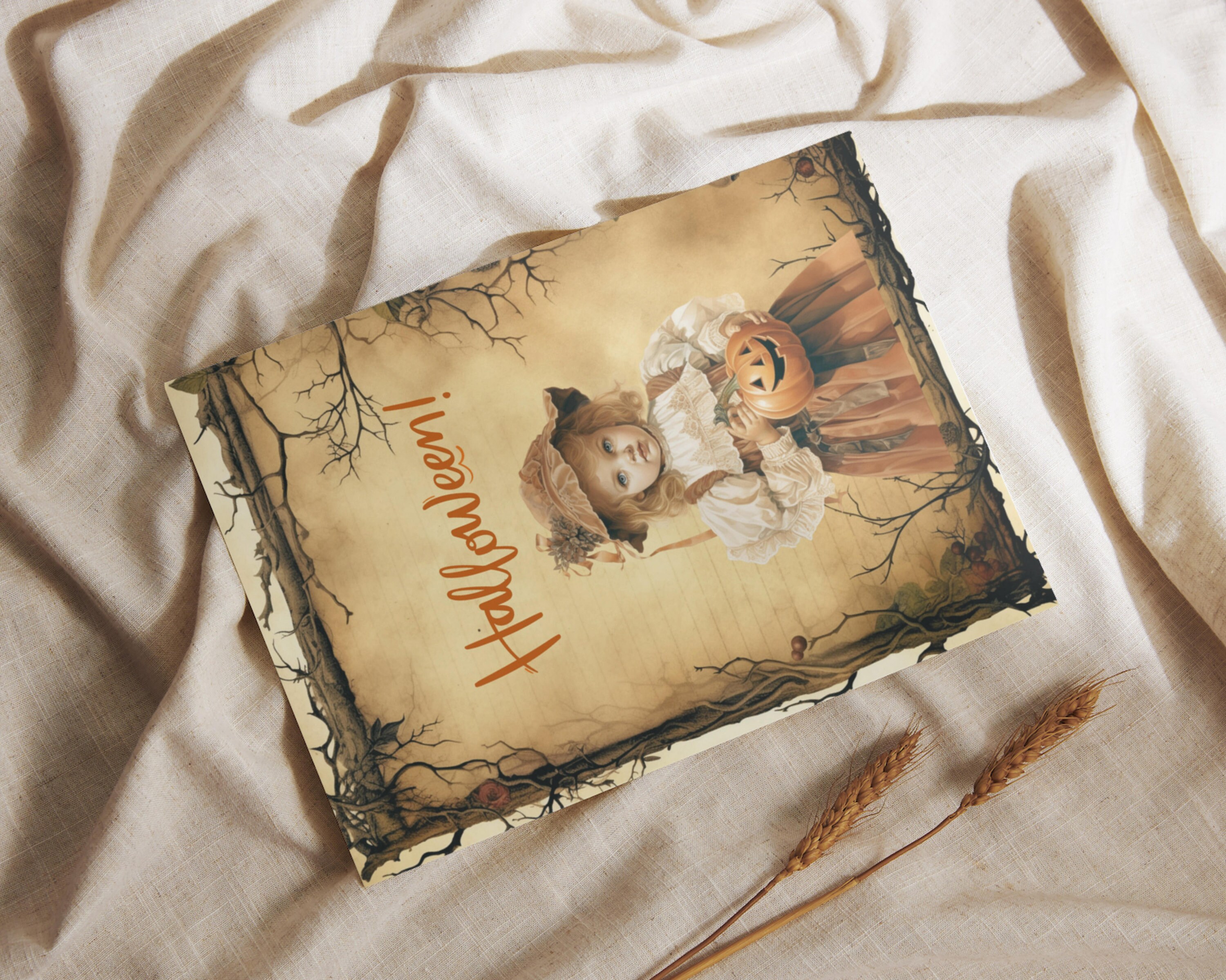 Printable Vintage Creepy Halloween Digital Papers Retro - Etsy